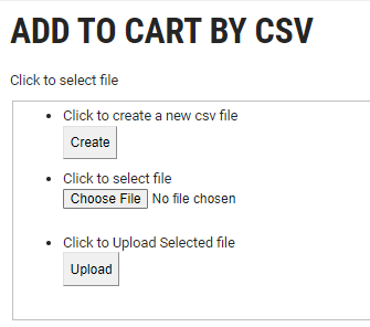 Add to Cart via CSV
